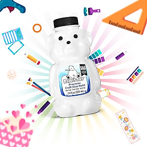 Bearly Art Precision Craft Glue 11fl oz Refill - Archival Acid Free - Dries Clear - Wrinkle Resistant - Flexible and Crack Resistant - Strong Hold Designed Tough - Made in USA