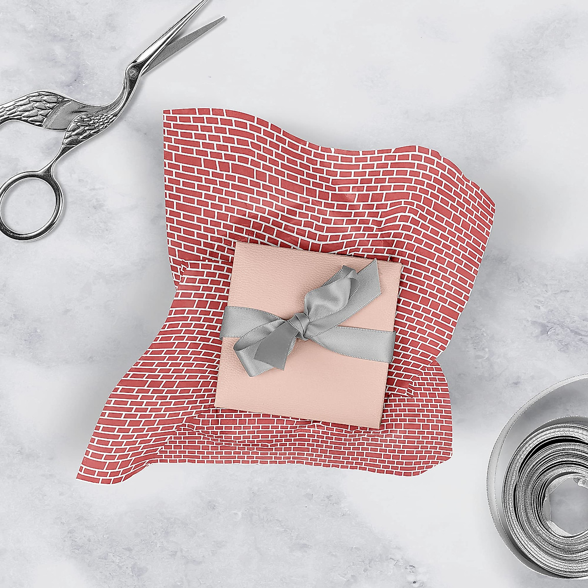 Reversible Gift Wrapping Paper-Rolled 5 Sheets-Game-Includes Ribbon and Double-sided Tape-Unique Design for Anniversary Birthdays Valentine's Day Party Christmas Holiday Present(33"" X 17.5"" each sheet)