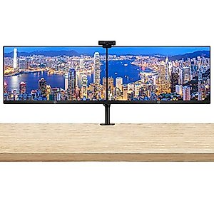 HP P224 21.5 Inch FHD LED-Backlit LCD IPS Anti-Glare Monitor (HDMI, VGA, DisplayPort) 2-Pack Bundle with PW313 Full HD 1080p Live Streamer Webcam and Desk Mount Clamp Dual Monitor Stand