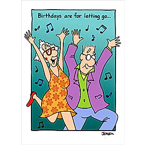 Couple Letting Go Funny Birthday Card