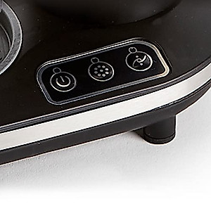 PowerXL Grind & Go, Automatic Single Serve Coffee Maker with Grinder Built-in and 16 oz. Travel Mug, Single Cup Drip Coffee Machine, Stainless Steel Blades, CL-004, Black