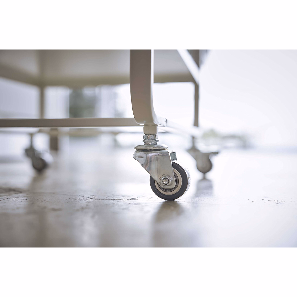 YAMAZAKI Home 3-Tier Storage Utility Kitchen/Bathroom | Steel | Rolling Carts, One Size, White