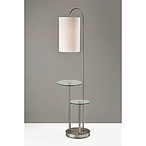 Adesso 4008-22 Leonard Shelf Floor Lamp, 66 in, 100W, Brushed Steel, 1 Home Decor Lighting