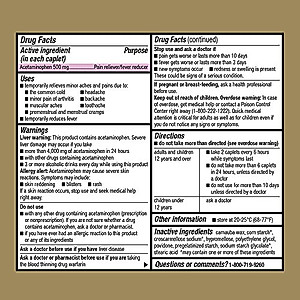 GoodSense Extra Strength Pain Relief, Acetaminophen Caplets, 500 mg, 500 Count