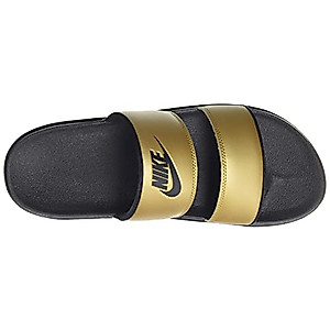Nike Women's Offcourt Duo Slides (5, Metallic Gold/Black/Black)