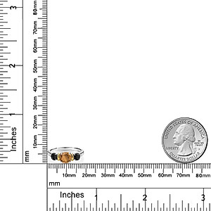 Gem Stone King 925 Silver and 10K Yellow Gold Cushion Brown Tiger Eye and Black Onyx Ring For Women (1.58 CtTW, Gemstone Birthstone, Available In Size 5, 6, 7, 8, 9)