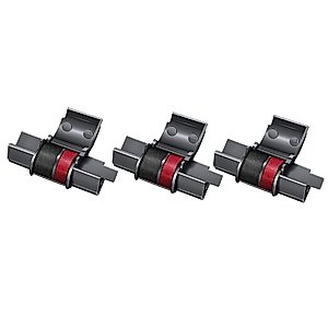3 Pack Ribbons Replacement for IR40T IR-40T CP13 MP-12D Calculator Ink Roller Printer Ribbons Works with Canon, Sharp EL-1750V, EL-1801V (Black & Red, Individually Sealed)
