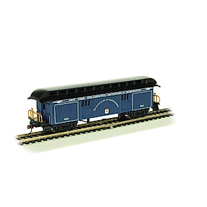 Old-Time Baggage Car with Round End Clerestory Roof - B&O Royal Blue - HO Scale
