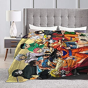 Nrovkug Anime Characters Super Soft Flannel Throw Blanket Lightweight Blankets Towel Blanket for Couch Sofa 50"x40"