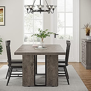 Tribesigns 71" Large Dining Table for 6 to 8 People, Rustic Farmhouse Style Dinner Table, Rectangular Dining Table for Kitchen, Dining Room & Living Room