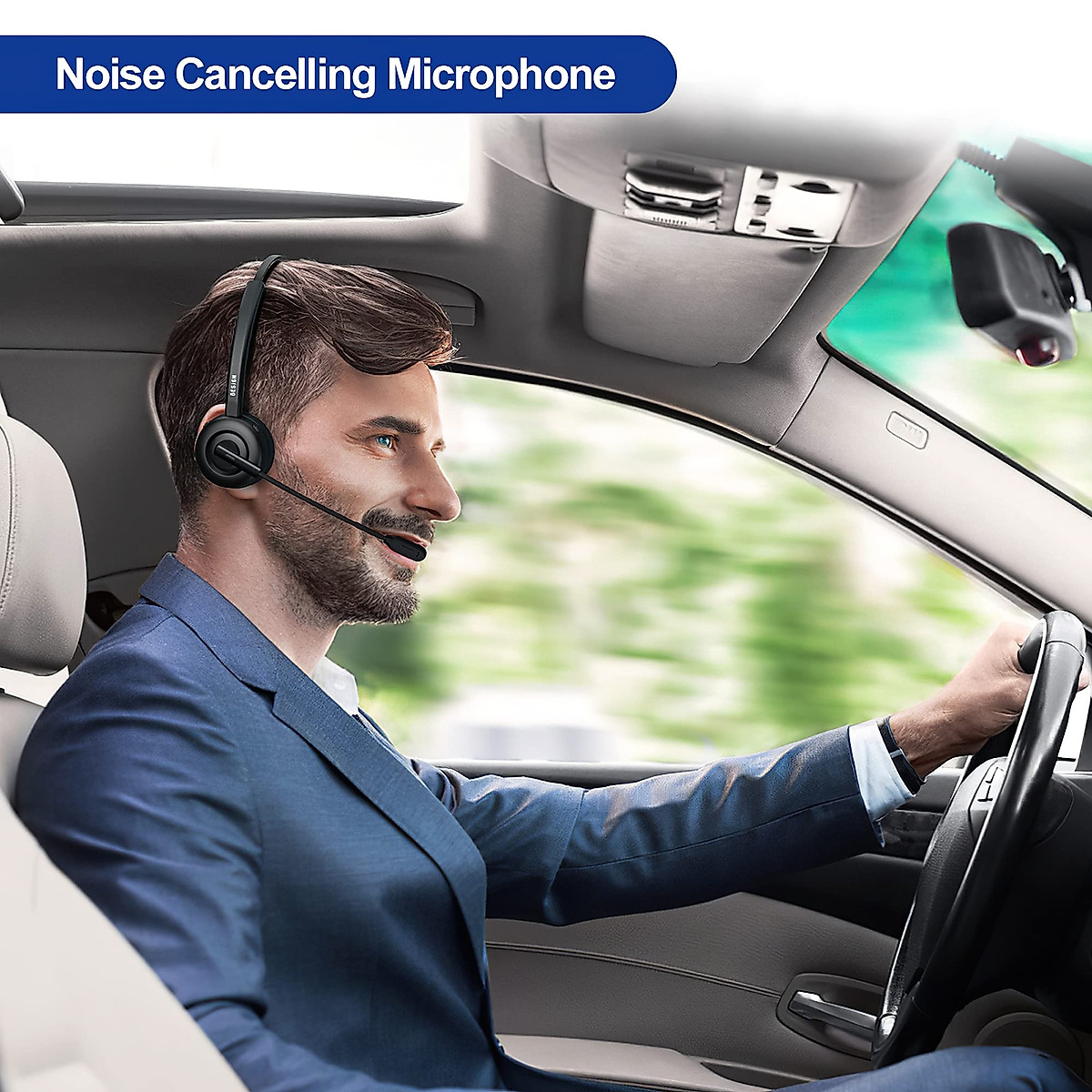 BESIGN BHF02 Pro Bluetooth Handsfree Headset (Headset with USB Adapter for PC, Black)