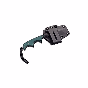 CRKT Minimalist Bowie Neck Knife: Compact Fixed Blade Knife, Folts Utility Knife with Bead Blast Blade, Resin Infused Fiber Handle, and Sheath 2387