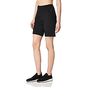 Danskin Women's Essential Side Shirred Bermuda Short, Black, Large