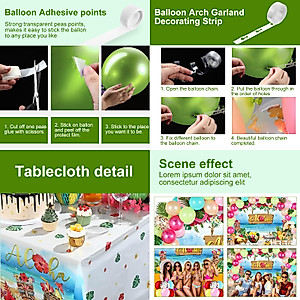 66 Pcs Hawaiian Aloha Party Decorations Luau Backdrop Tiki Banner Summer Tropical Balloon Garland Arch Kit Palm Leaves Hawaiian Theme Tablecloth for Birthday Baby Shower Tropical Beach Party Supplies