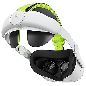 EasySMX Q20 Head Strap Accessories - Comfortable Replacement for Elite Strap - Auto Adjust Headpad, Enlarged Head Support, Lightweight & Durable, Easy to Install- Include Power Bank Strap