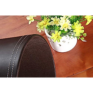 PU Leather Trash Cans Waste Paper Basket,2.6 Gallon Classic Garbage Bin Without lid for Living Room,Kitchen,Office,Hotel (Brown)