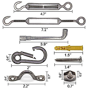 Twinkle Star 164 ft Globe String Lights Suspension Kit Stainless Steel Globe Lights Kit Outdoor Light Guide Wire for Patio, Garden