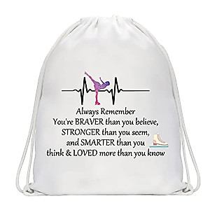 Ice Skating Gifts Skating Cosmetic Bag Figure Skating Gifts Makeup Bag Skate Lover Gift for Women Ice Skater Gifts Zipper Pouch Travel Bag Zipper Storage Organizer (Skating Drawstring Backpack Bag)