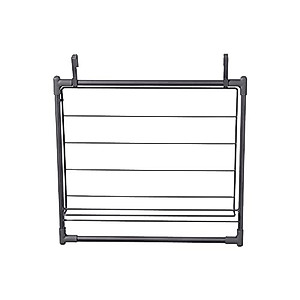 Household Essentials Metal Expandable Over the Door Drying Rack, Gray