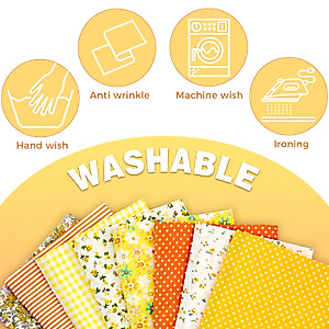 Aubliss 8pcs Fat Quarter Fabric Bundles (100% Cotton - 20‘’ x 20‘’ / 50cm x 50cm) Quilting Cotton Craft Fabric Pre-Cut Squares Sheets for Patchwork Sewing Quilting Crafting