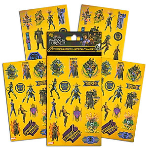 Fast Forward Black Panther Backpack and Lunch Box Set - Bundle with 16" Black Panther Backpack, Lunch Box, Keychain, Stickers, More | Avengers Backpack for Boys 4-6