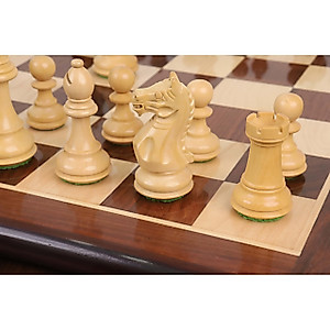 Royal Chess Mall Fierce Knight Staunton Chess Pieces Only Chess Set, Golden Rosewood and Boxwood Wooden Chess Set, 3.5-in King, Weighted Chess Pieces (1.4 lbs)