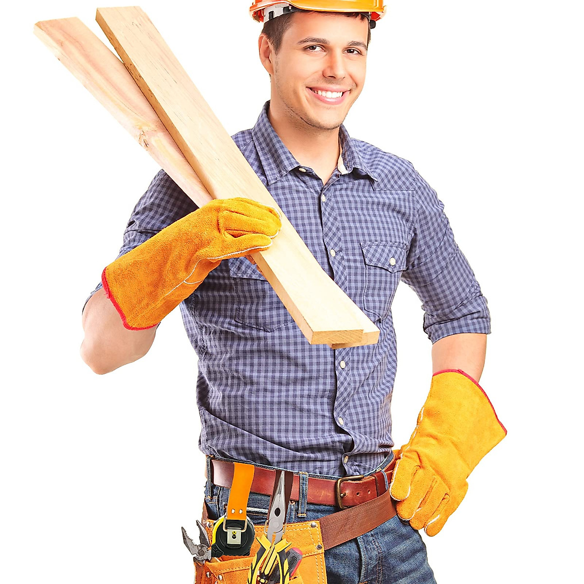 Jetec 4 Pieces Leather Belt Clip Tape Measure Clip Measuring Tape Clip Tool Belt Tape Measure Holder Drill Impact Tool Holster Tool Belt with Loops for Tape Measure, Drills, Clipped Tools