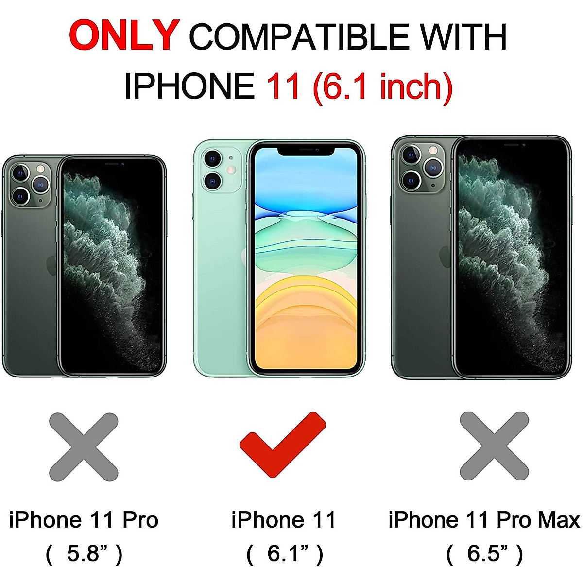 ImpactStrong iPhone 11 Case, Clear Full Body Ultra Protective Case with Built-in Clear Screen Protector Transparent Full Body Cover for iPhone 11 6.1-Inch (2019) - Red