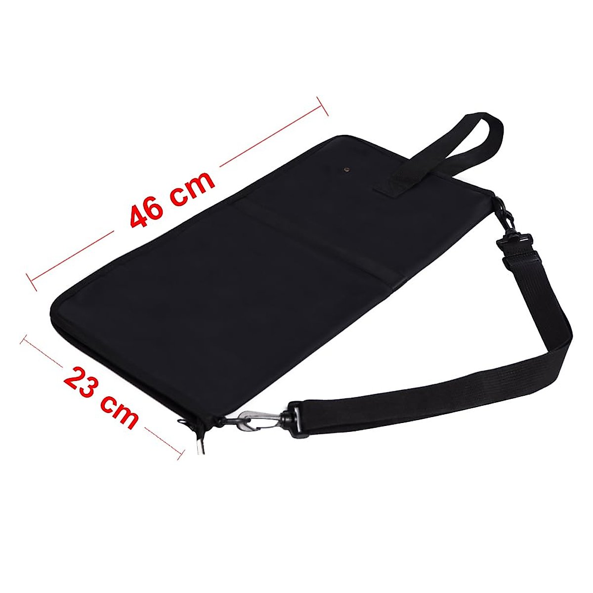 Rayzm Drum Stick Bag with an External Pocket, Standard Nylon Stick Bag with a Carry Handle and Floor Tom Hooks, Inside 4 Slots Holds up to 12 Pairs of Drumsticks,Water Resistant Nylon