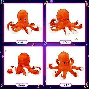 Glow Guards Musical Light up Octopus Stuffed Ocean Life LED Soft Plush Toy with Night Lights Lullaby Glow in The Dark Christmas Birthday Gifts for Toddler Kids