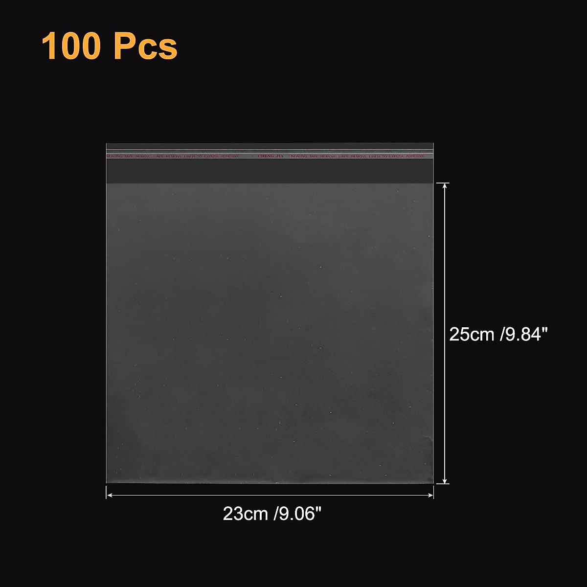 uxcell 100Pcs Clear Cello Bags, 9" x 10" Plastic Self Sealing OPP Cello Treat Bags Cello Poly Bags for Packing Cookies Candy Jewelry Gifts, Clear