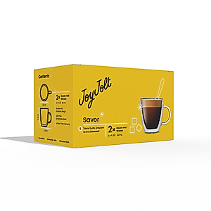 JoyJolt Savor Double Wall Insulated Glasses Espresso Mugs (Set of 2) - 5.4-Ounces
