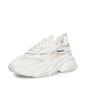 Steve Madden Women's Possession Sneaker, White, 8