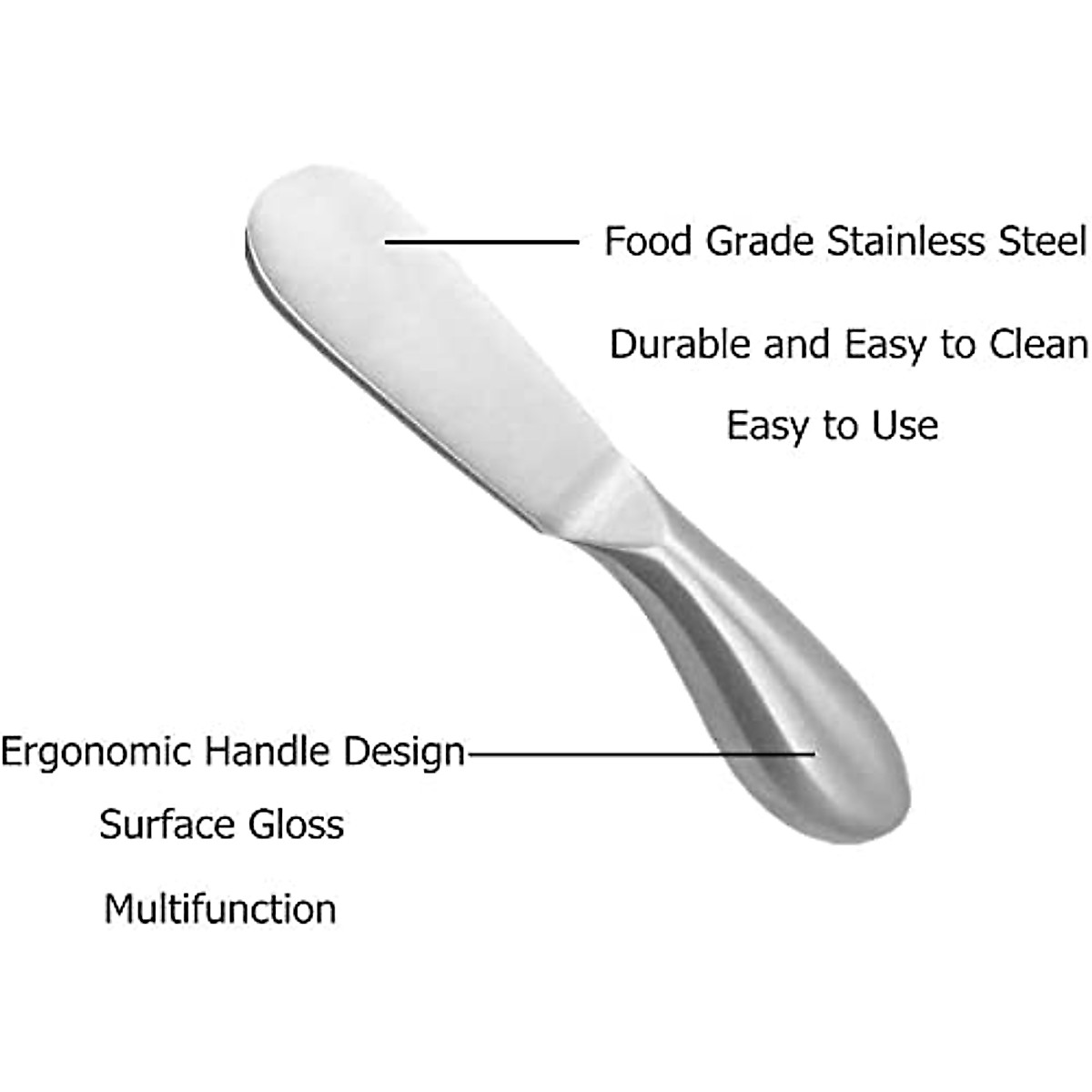 sweetfamily Spreader Knife Set,6-Piece Cheese and Butter Spreader Knives,Mini Serving Tongs,Stainless Steel Multipurpose Butter Knives