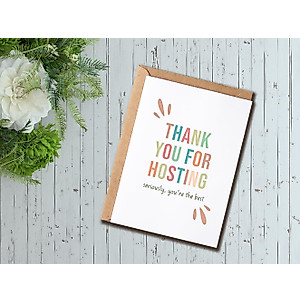 KPLDESIGNS Thank You For Hosting Greeting Card - Thanksgiving Card - Thank You Card - Hostess Greeting Card - Easter Card - Thanksgiving Host Card
