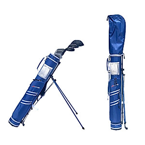 C9 A99 Golf Men's & Women's Practice Sunday Bag Range Pencil Carry Bag with Stand and Strap Golf Travel Bag Removable Top Black Great Gift for Golfer!