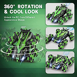 Remote Control Car for Boys 8-12 & Age 4-7, 2.4Ghz RC Drift Stunt Car, 360 Degrees Rotating Remote Control Cars Toy for Kids, with 2 Batteries& Spray& LED Lights, Birthday Gifts for Kids