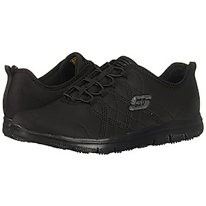 Skechers for Work Women's Ghenter Srelt Work Shoe, Black, 7 M US