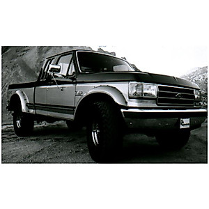 Bushwacker Cutout Pocket/Rivet Style Rear Fender Flares | 2-Piece Set, Black, Smooth Finish | 20018-11 | Fits 1987-1991 Ford Bronco, F-150, F-250/350 Super Duty