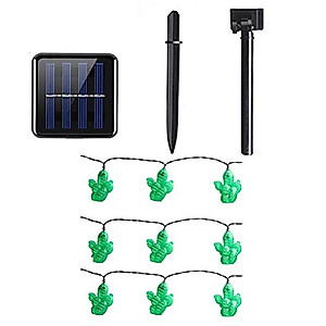 Christmas Lights Decoration Christmas Solar String Lights 30 LED Solar String Lights Cactus Shape String Light Waterproof String Lights for Wedding Party Home Bedroom Garden Patio Decoration Green