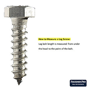 Fastener Pro 1/4 x 1-1/4-Inch Hex Head Lag Screw Kit, 18-8 (304) Stainless Steel, 10-Pack (10 Lag Screws + 10 Flat Washers)