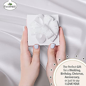 Split-King Eucalyptus Lyocell Bed Sheets, Hypoallergenic 100% Organic Tencel, Thermal Regulating and Moisture Wicking for Hot Sleepers, Superior to Bamboo Viscose. Extra Deep Pockets - White