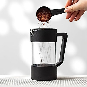 French Press Coffee Maker, Stainless Steel wlth High Borosilicate Glass Coffee Press, Both Cold and Hot Coffee Pot, Mini for Suitable for use on home kitchens, travel or offices. 350ml, Black.