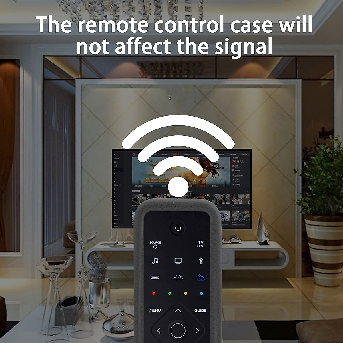 Protective Silicone Remote Case for Bose Soundbar 500 700 Remote Control, Shockproof, Washable and Skin-Friendly Cover, Non-Slip and Durable (Black)