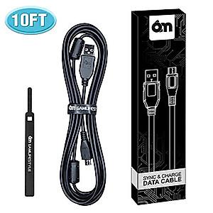 6amLifestyle PS4 Controller Charger Charging Cable 10FT Charge and Play Extra Long Micro USB for Playstaion 4 Xbox One Controllers Android Phones