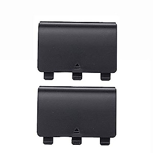 2X Battery Cover Door for Xbox One Controller, Battery Back Shell Repair Part Compatible with Xbox One, One S, One X Wireless Controller (Black)