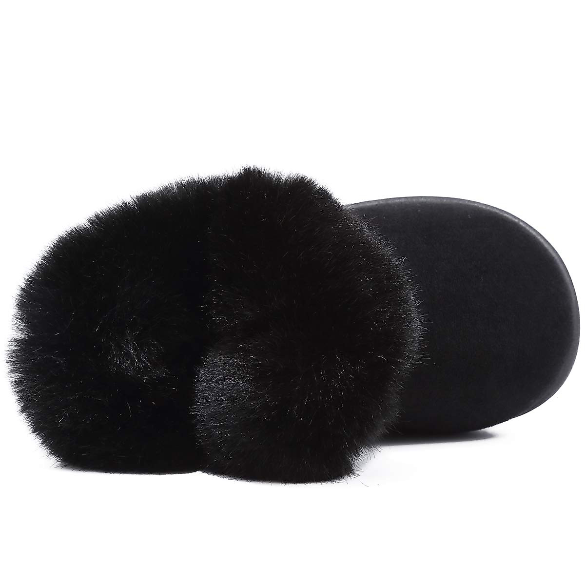 KEESKY Toddler Boots for Girls Suede Warm Fur Lined Ourdoor Footwear Black Size 3.5 M Toddler