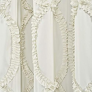 Lush Decor Avon Window Curtain Ivory Panel for Living, Dining Room, Bedroom (Single), 54"W x 84"L, Ivory