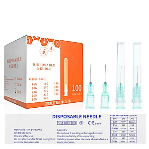 32 Gauge 1/2 Inch Needlr Luer Lock Dispensing Accessories, Individually Packaged 100 Pack