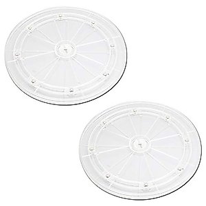 MY MIRONEY 8 Inch Lazy Susan Turntable Organizer Clear Plastic Acrylic Organizers Heavy Duty Rotating Swivel Stand with Steel Ball Bearings Pack of 2